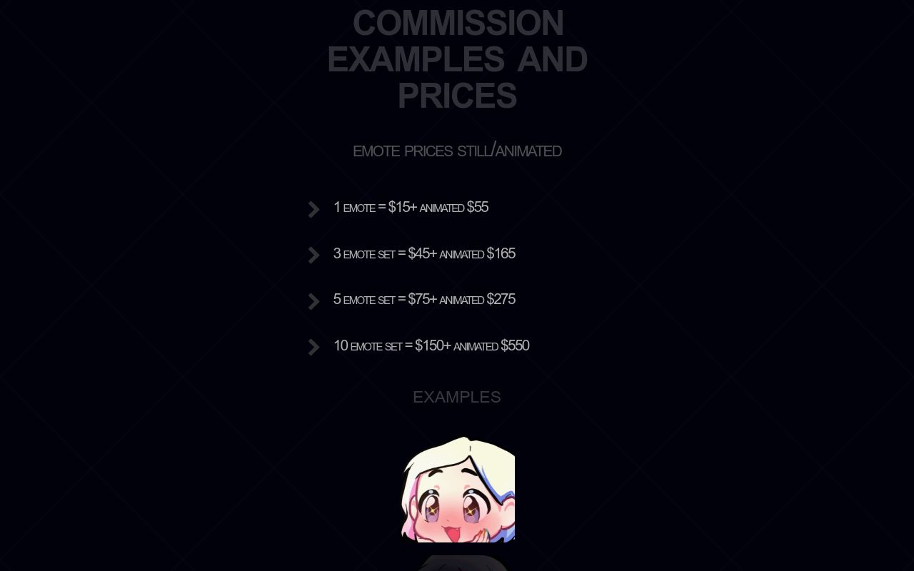commission examples and prices